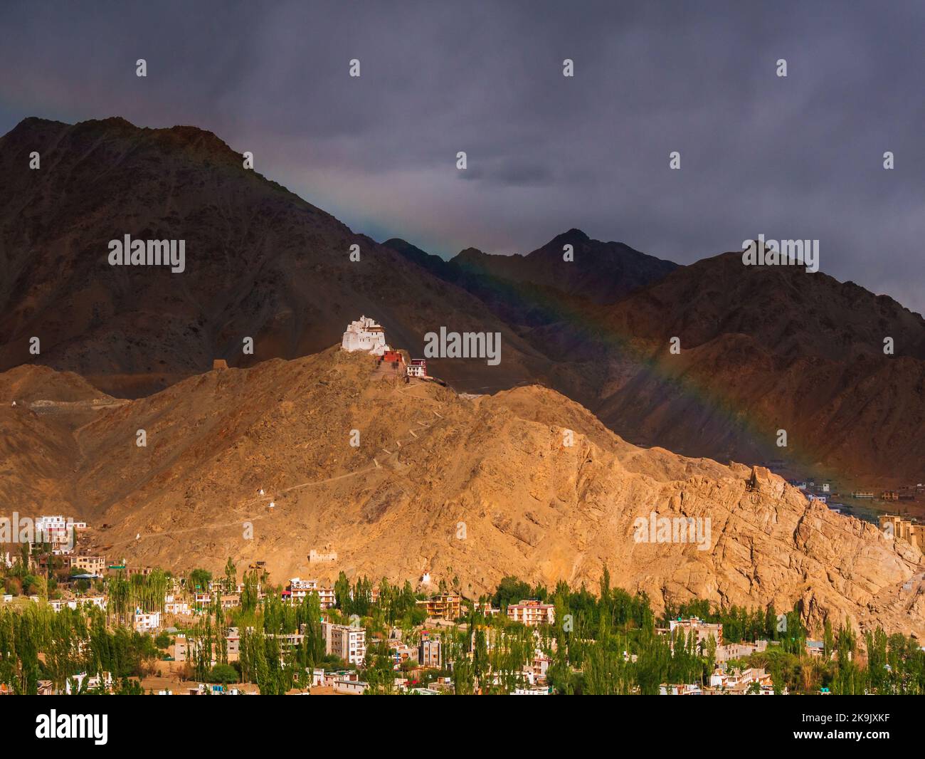 Namgyal Tsemo Monastery in Leh, Ladakh region.Panoramic view of ...