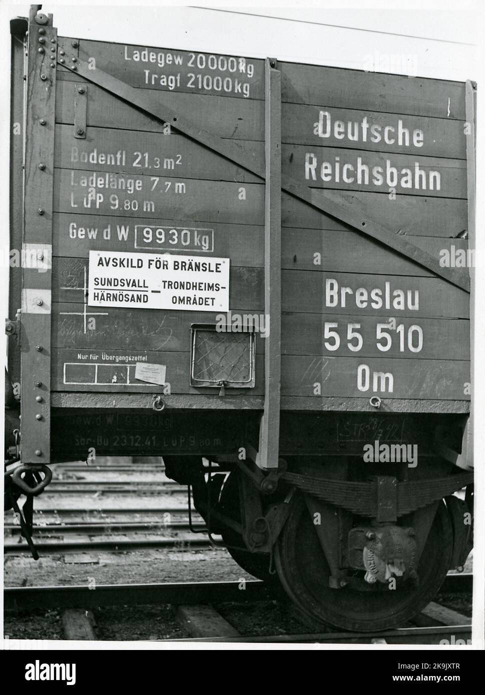 German military train on its way to Norway during World War II. Here at ...