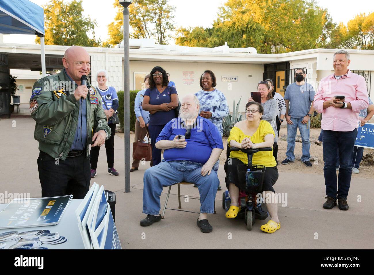 Phoenix, USA. 28th Oct, 2022. Senator Mark Kelly, who was joined by ...