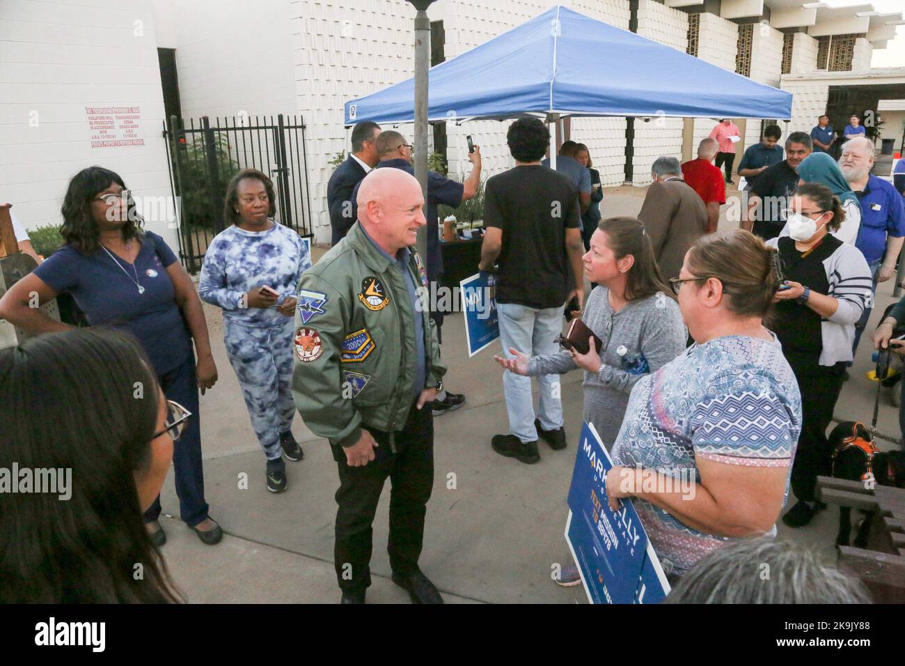 Phoenix, USA. 28th Oct, 2022. Arizona Senator Mark Kelly was joined by ...