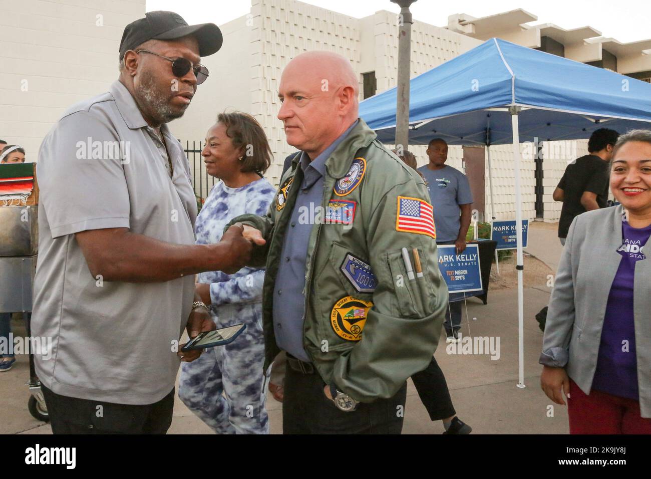 Phoenix, USA. 28th Oct, 2022. Arizona Senator Mark Kelly was joined by ...