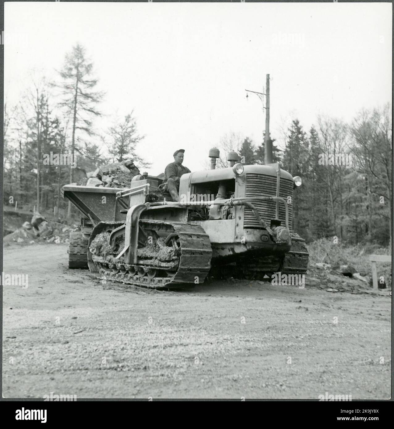 The band tractor at the railway construction at Karlshamn Stock Photo ...