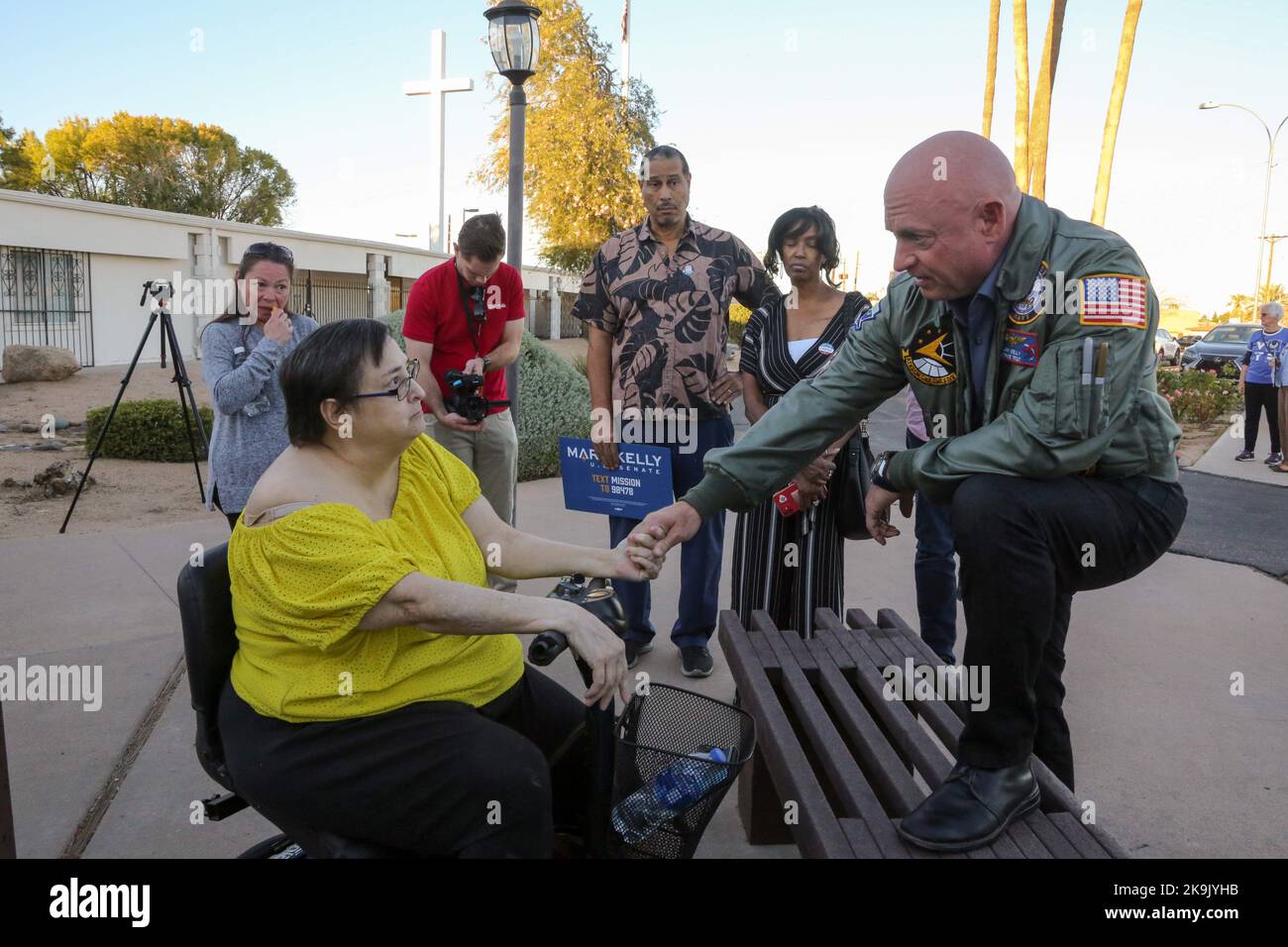 Phoenix, USA. 28th Oct, 2022. Arizona Senator Mark Kelly was joined by ...