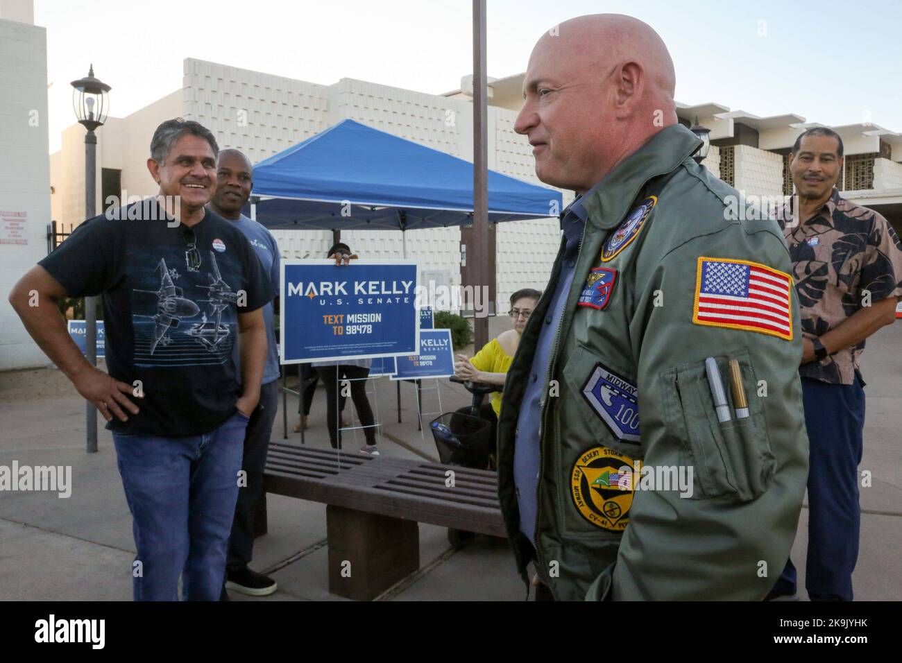 Phoenix, USA. 28th Oct, 2022. Arizona Senator Mark Kelly was joined by ...