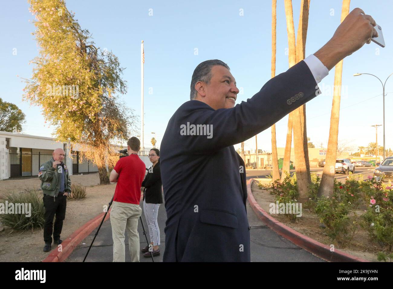 Phoenix, USA. 28th Oct, 2022. California Senator Alex Padilla takes a ...