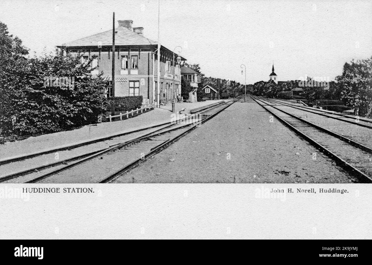 The railway station in Huddinge. At the railway track between Stockholm ...