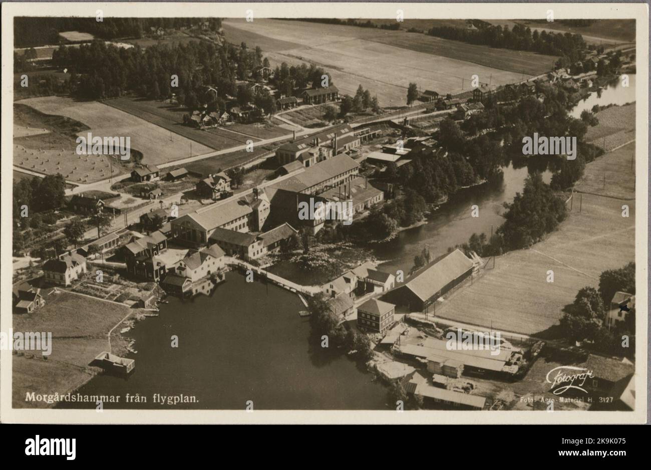 Aerial photo over Morgårdshammar, in the middle of the picture is ...