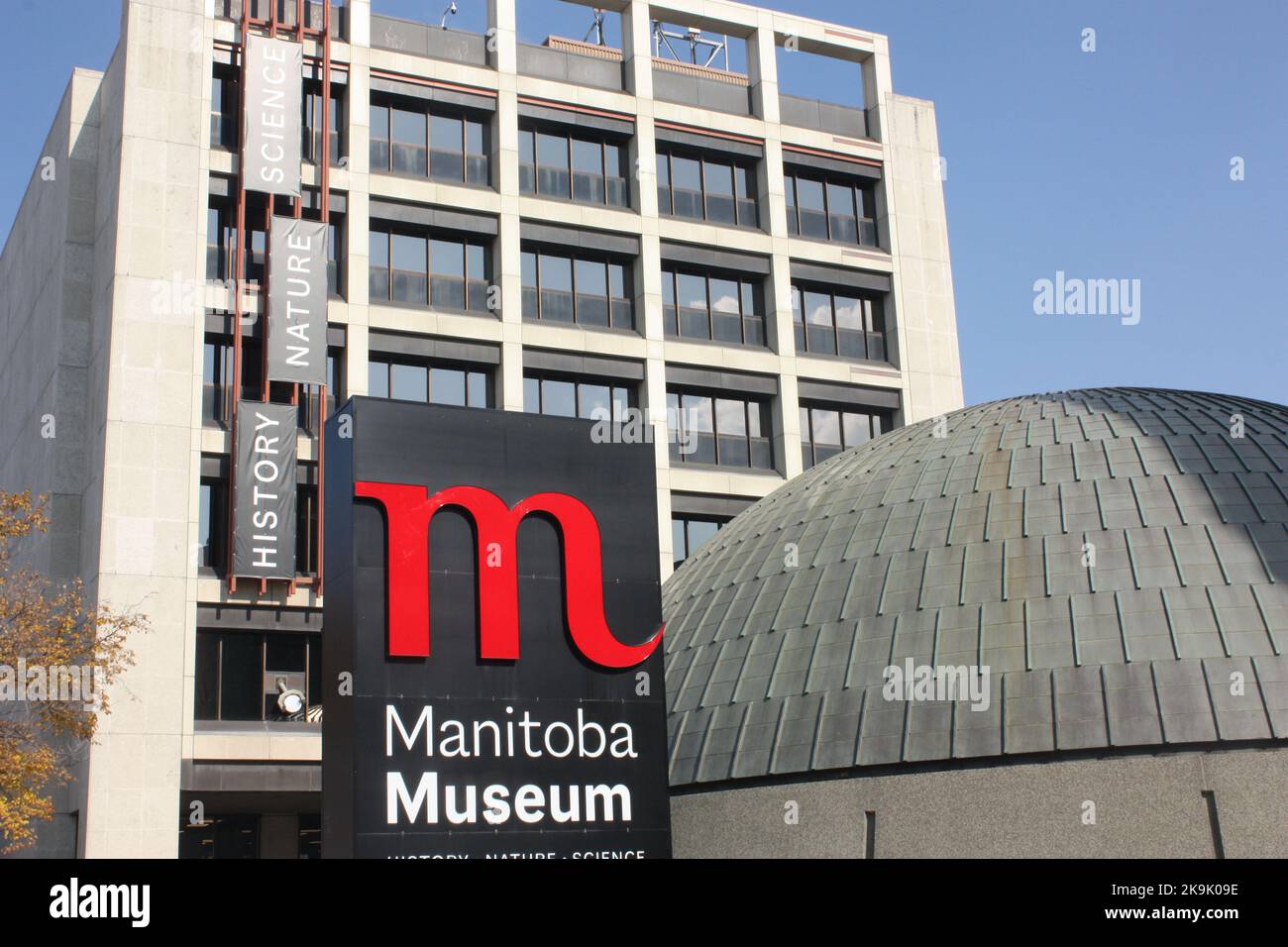 A sign for the Manitoba Museum in Winnipeg Stock Photo - Alamy