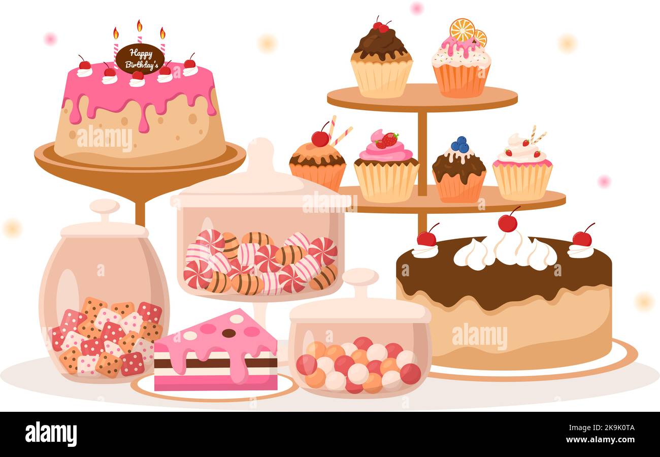 Sweet Shop Selling Various Bakery Products, Cupcake, Cake, Pastry or ...