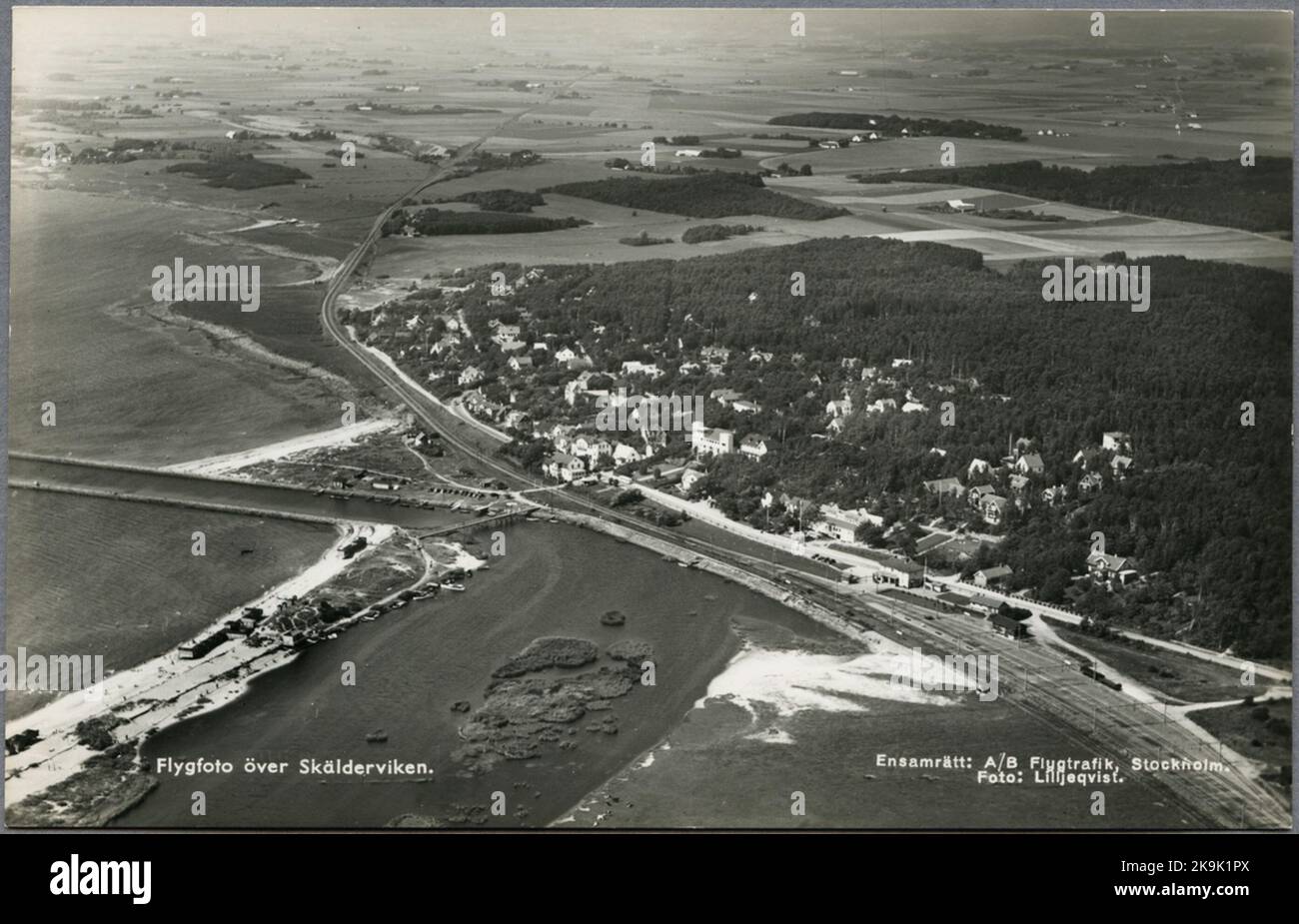 Aerial photo over Skälderviken. Skåne - Halland Railway, Shj Stock ...