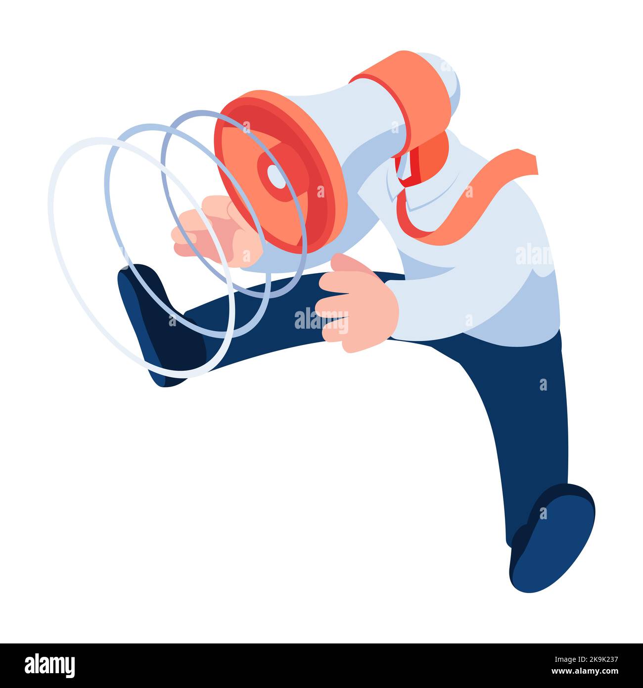 Flat 3d Isometric Businessman with Megaphone Head. Personal Branding ...