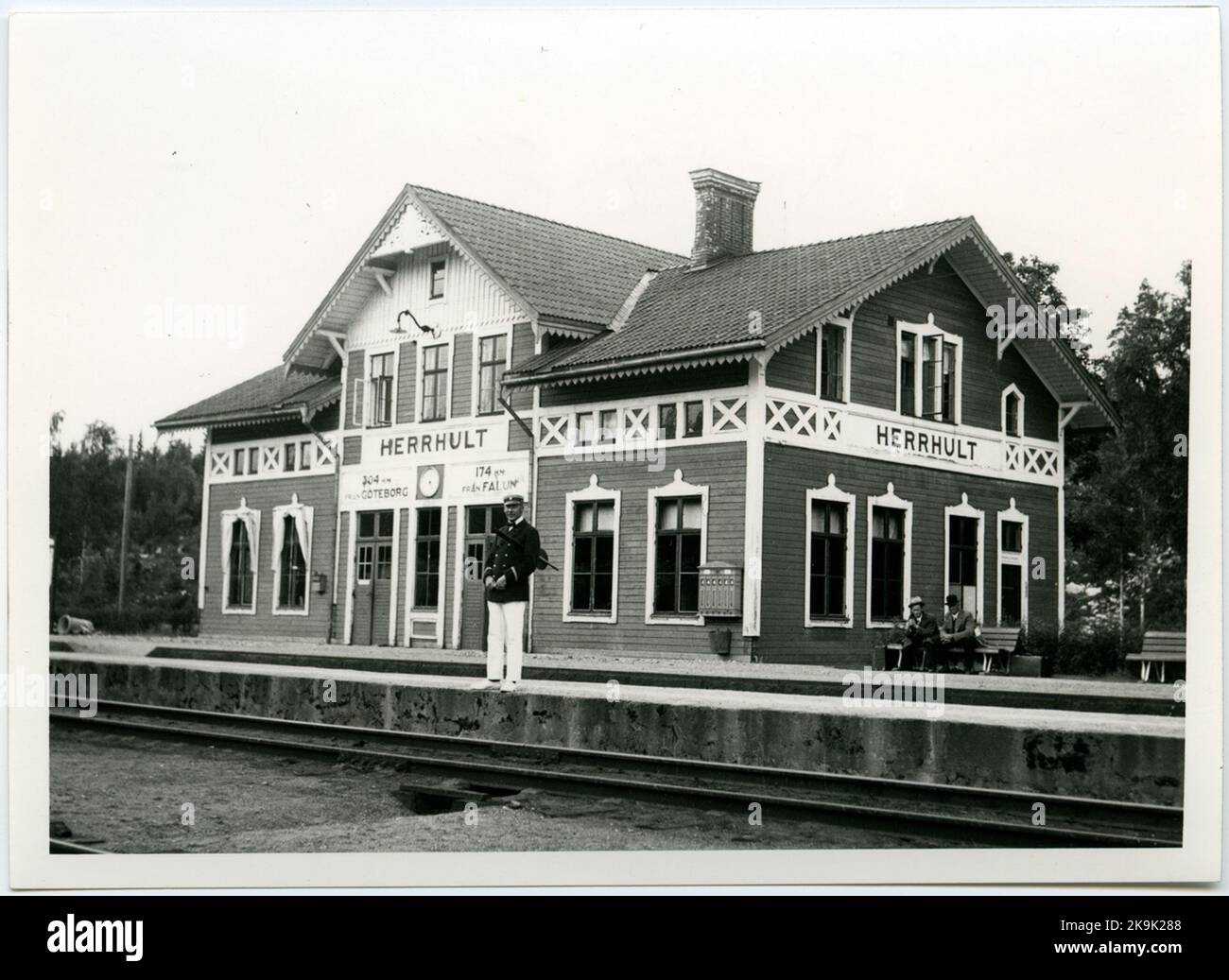 The station was opened in 1877. One-half-ward station house in wood ...