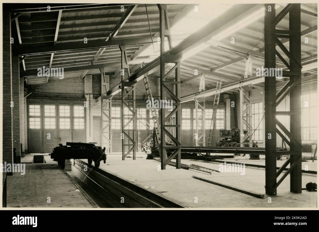 Inside the operating workshop in Hagalund Stock Photo - Alamy