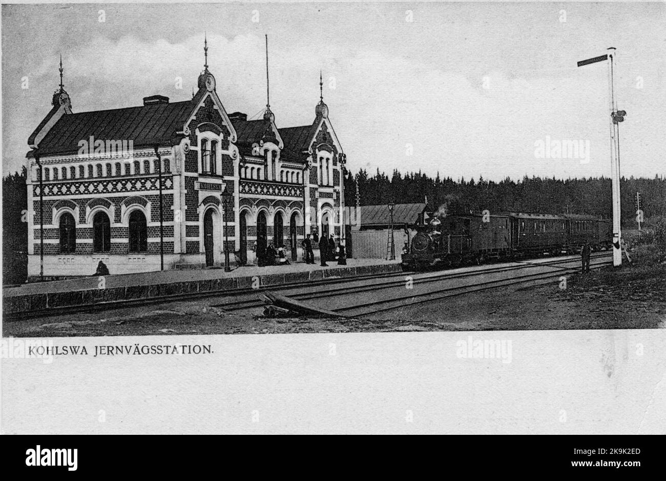 Railway station in Kolsva. Stationshyttan, built in bricks, was ...