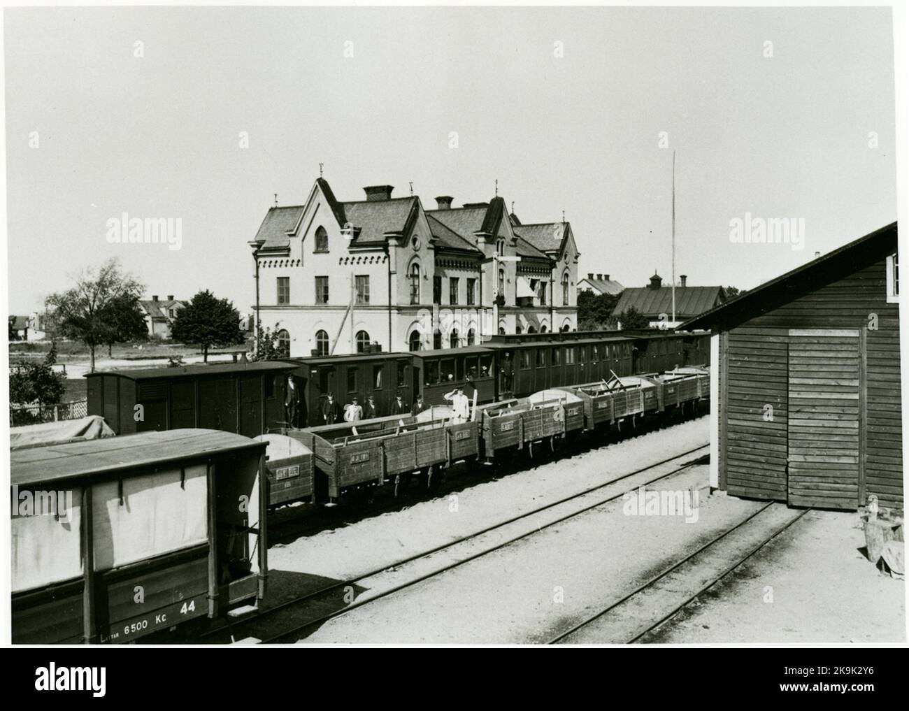 Train at Visby station, about 1910 Stock Photo - Alamy