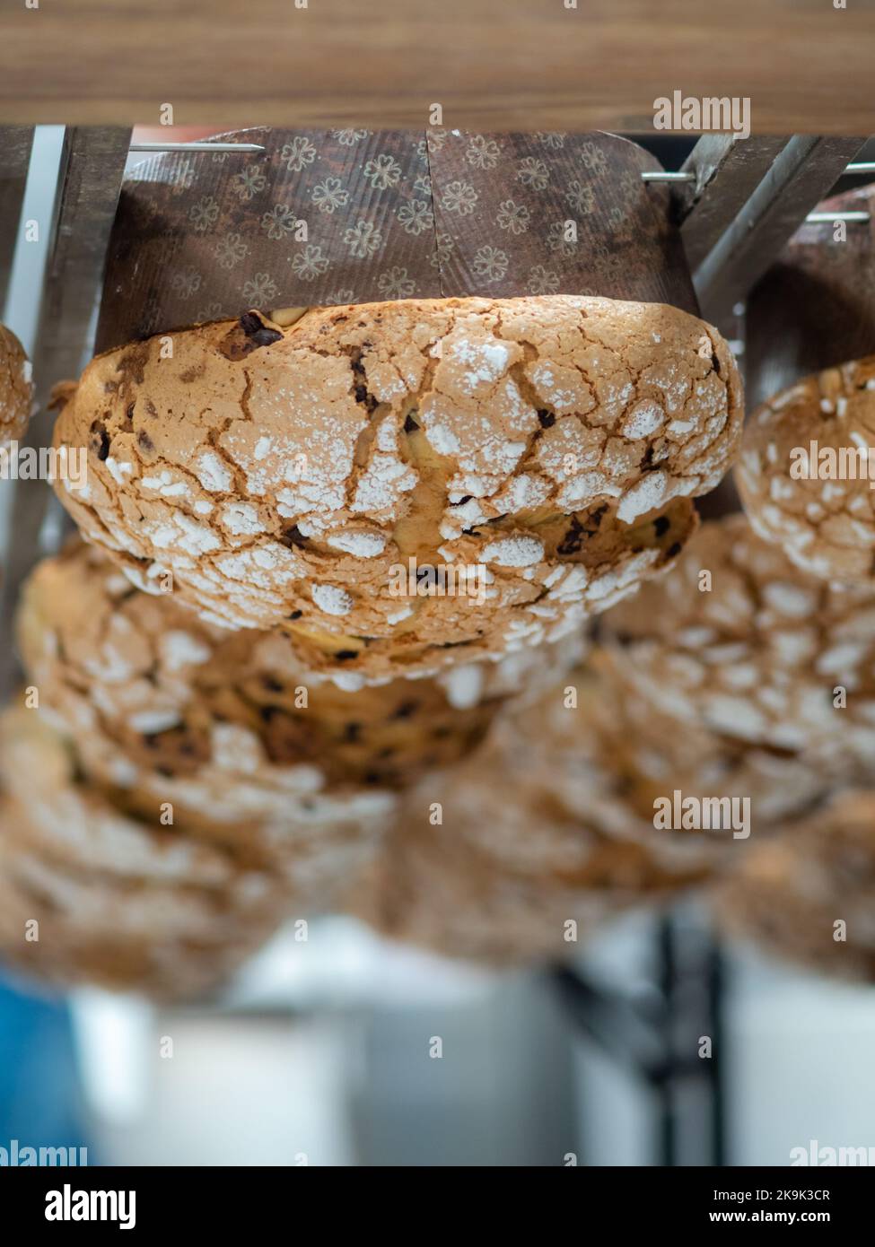 panettone cooking secrets concept hanging up down in the kitchen Stock ...