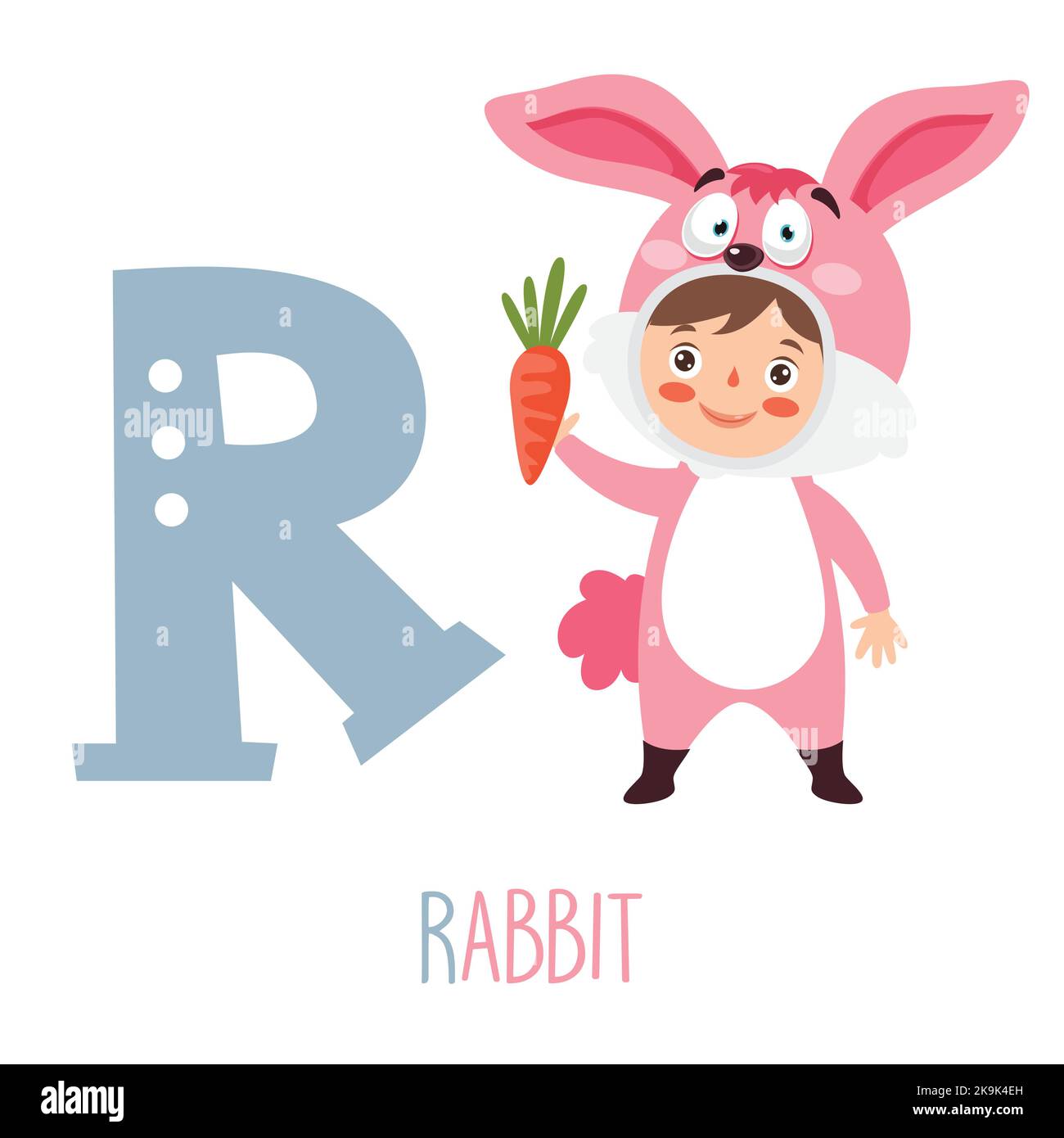 Character In Animal Costume Showing Alphabet Letter Stock Vector Image ...