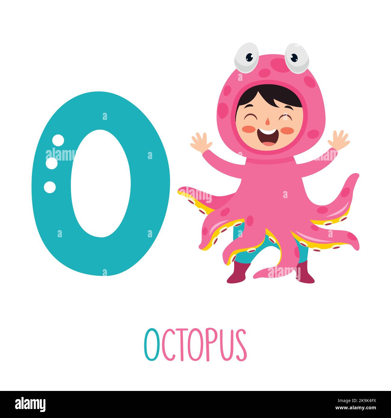 Octopus english alphabet kids hi-res stock photography and images - Alamy