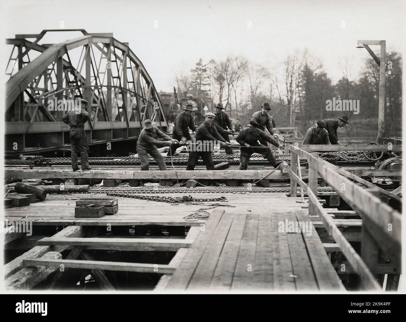 Bridge construction over Ätran Stock Photo - Alamy