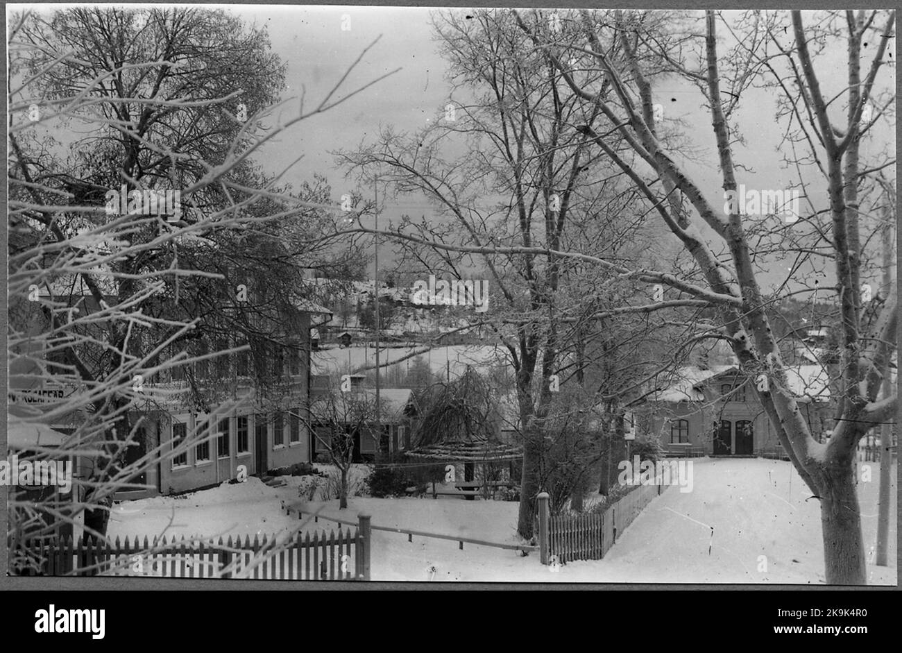 Falerum, Railway Hotel and Stationshuset seen from the country road ...