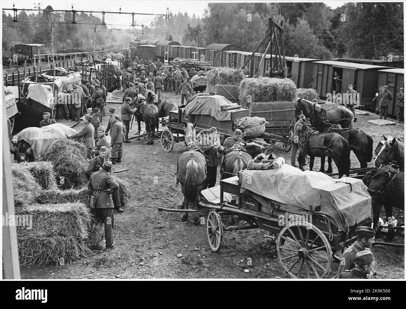 Military loading and unloading during World War II Stock Photo - Alamy