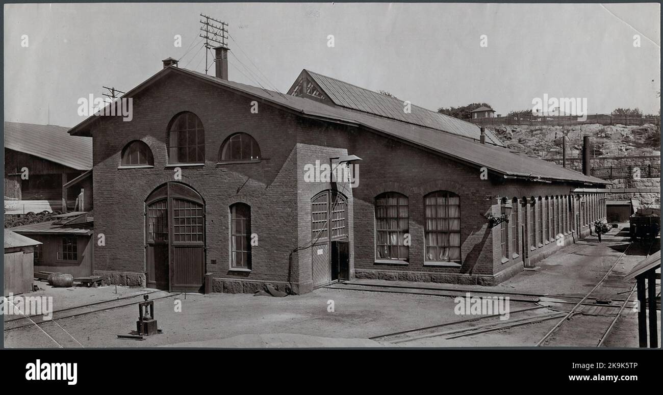 Exterior of the workshop at Norra Station Stock Photo - Alamy