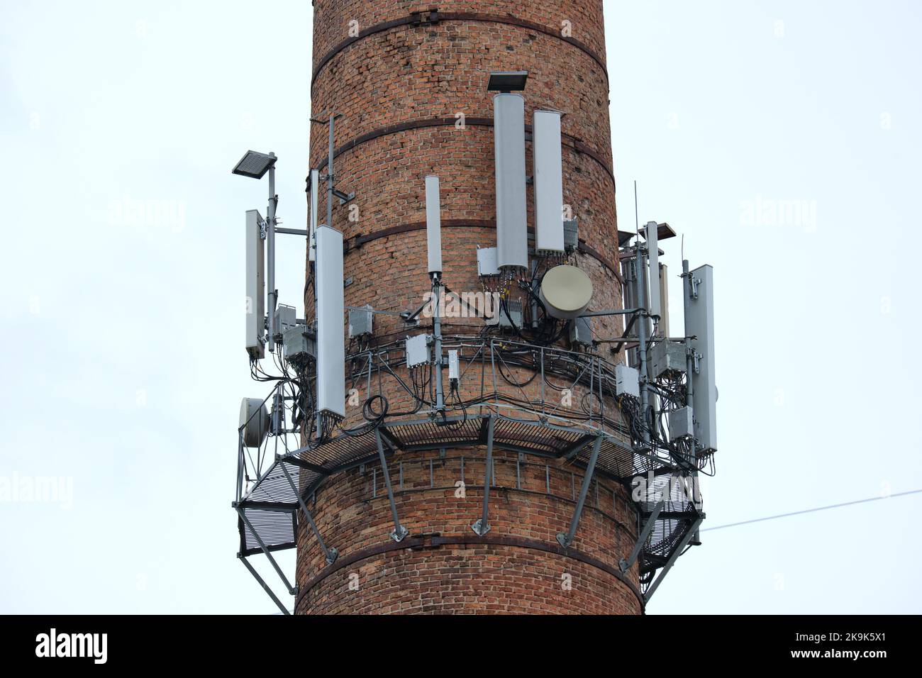 Closeup and detailed view of various GPS, cellphone, 3G, 4G and 5G ...