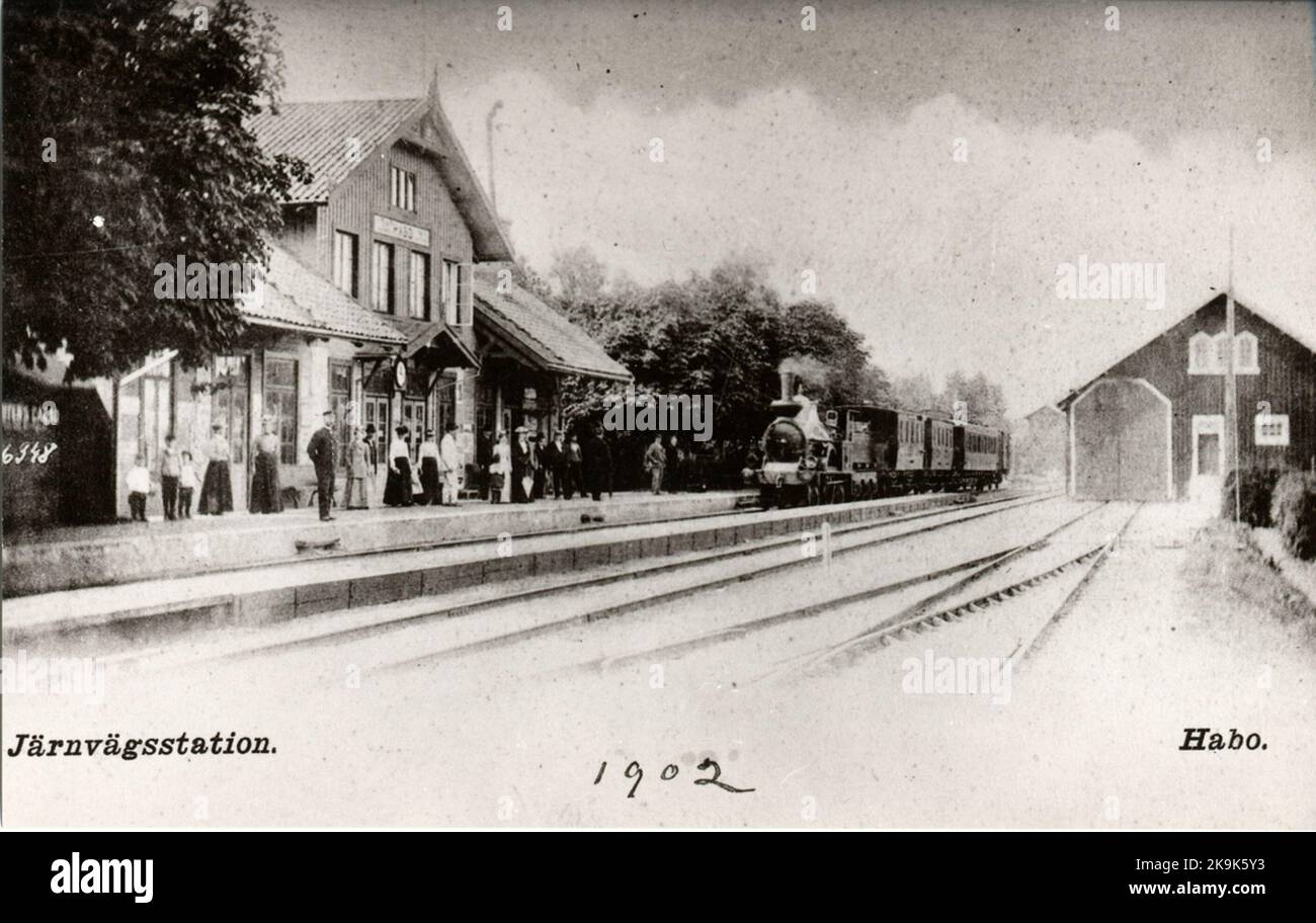 The State Railways, SJ AA 124, steam locomotive with passenger cars at ...