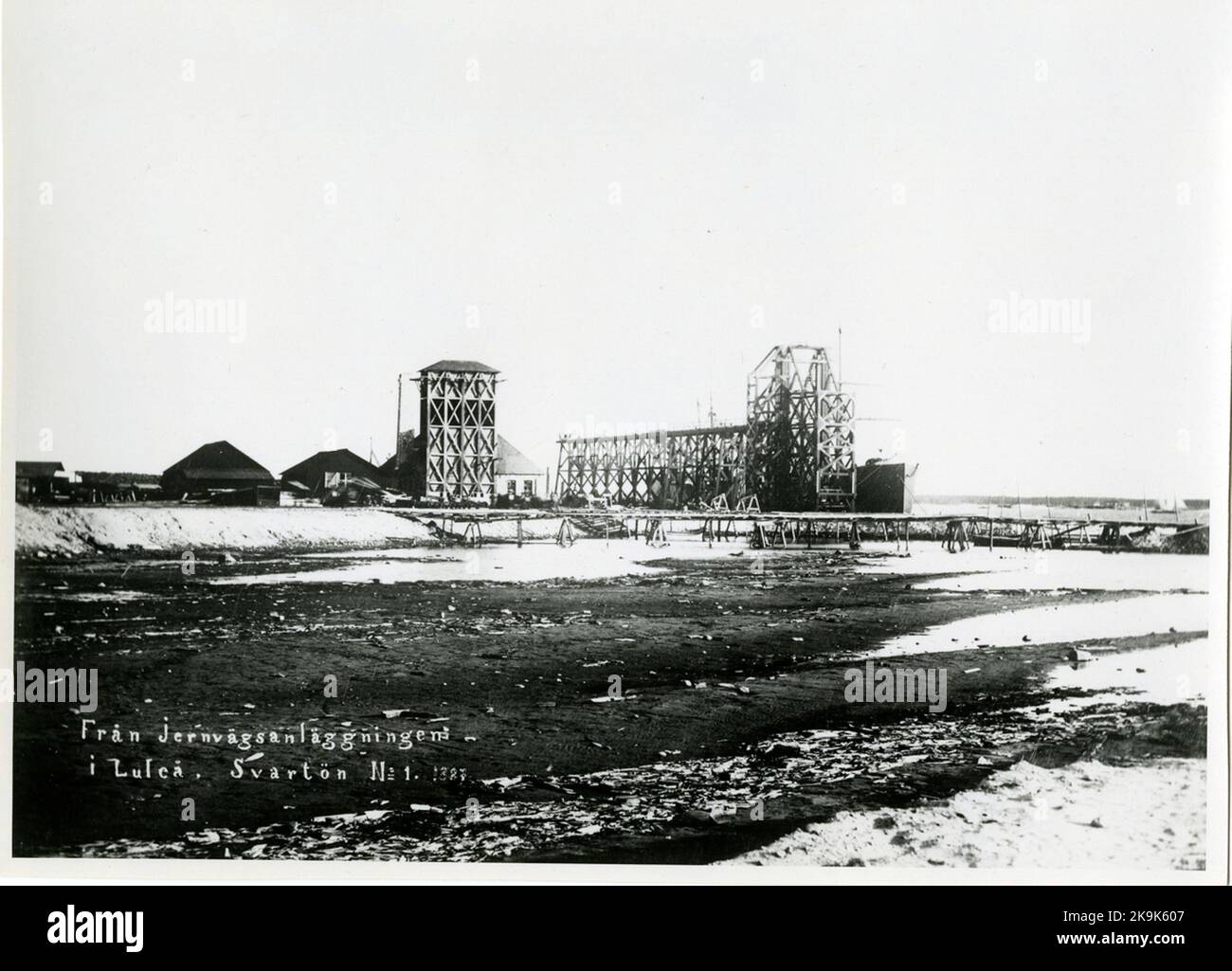 Elevator plant at Svartön. Device for unloading the ore to the vessels ...