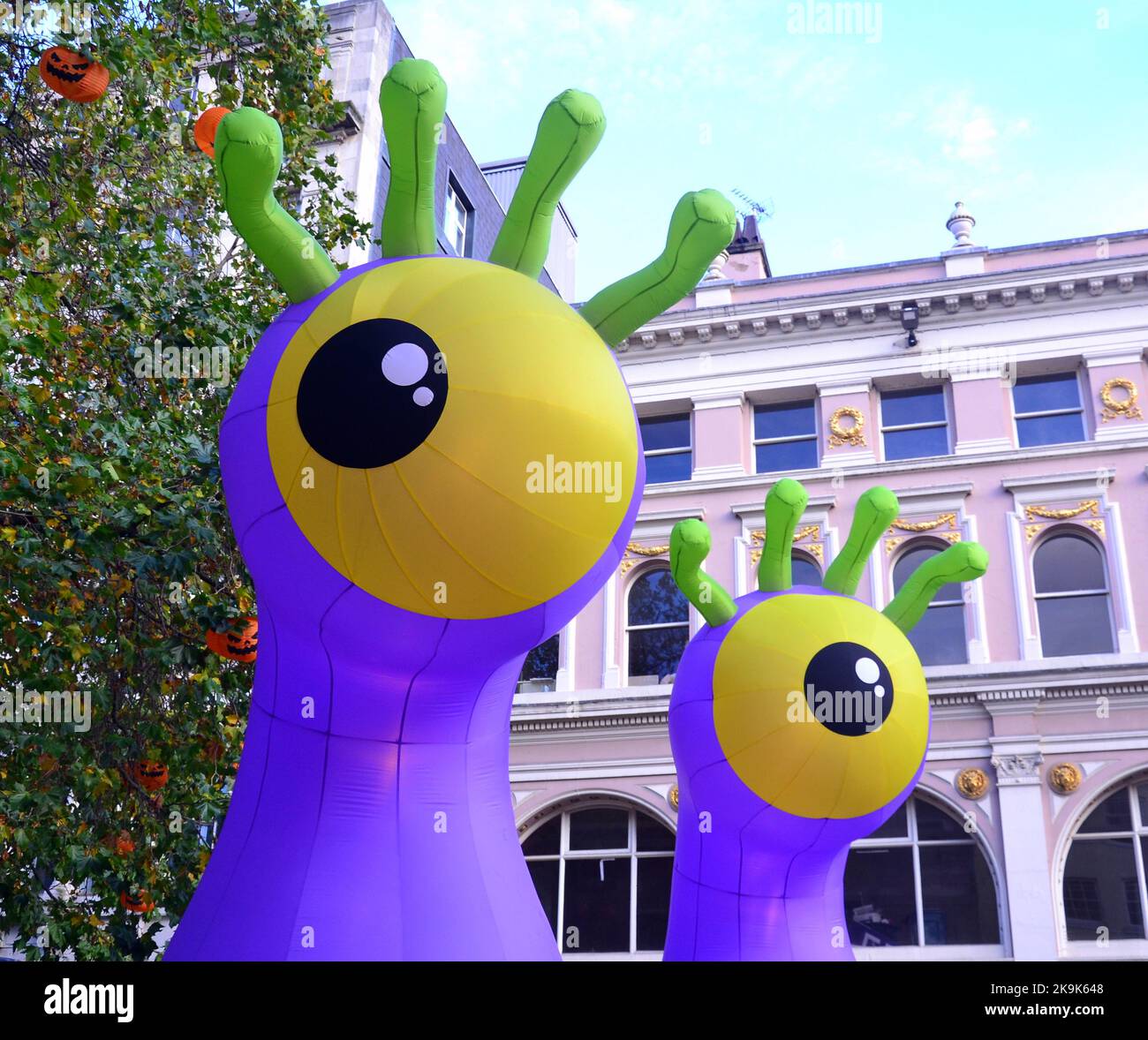 Manchester, UK. 29th October, 2022. Giant inflatable Halloween monster ...