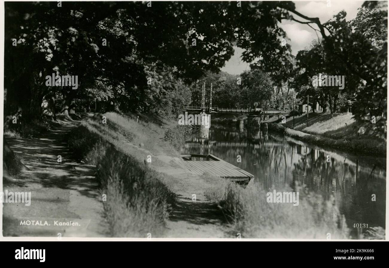 Copy of Pressbyrån's postcard. Motala. The channel Stock Photo - Alamy