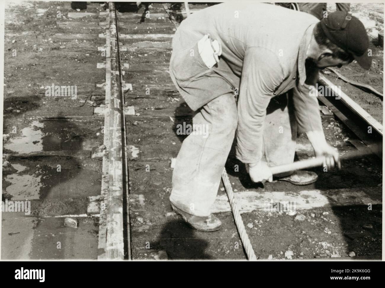 Repair of railway tracks after the derailment in Granbo Stock Photo - Alamy