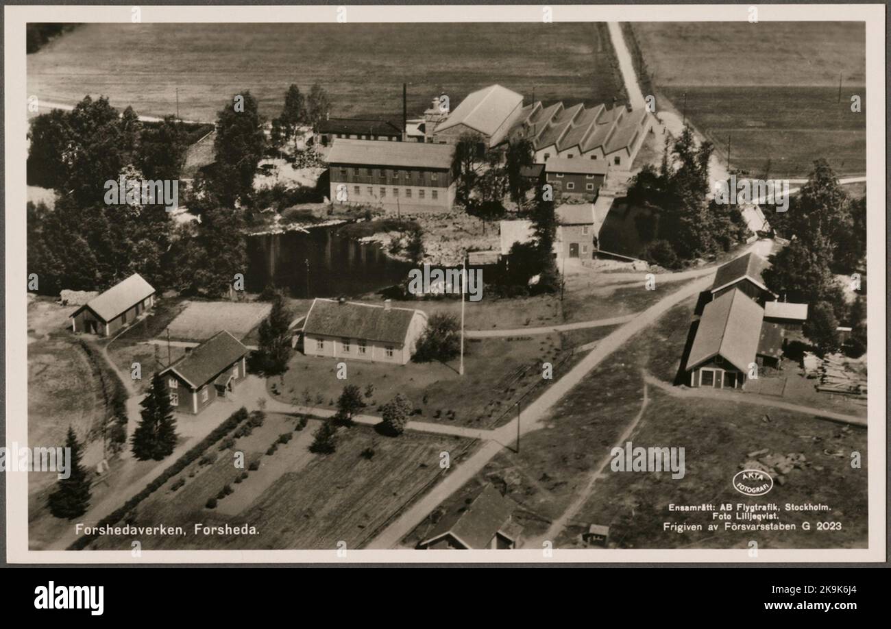 Aerial photo over Forshedaverken in Forsheda Stock Photo - Alamy