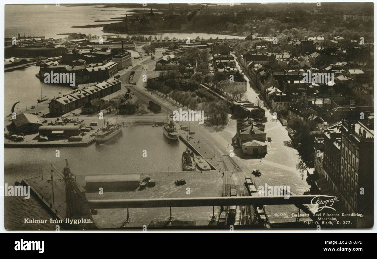 Aerial photo at Kalmar harbor Stock Photo - Alamy