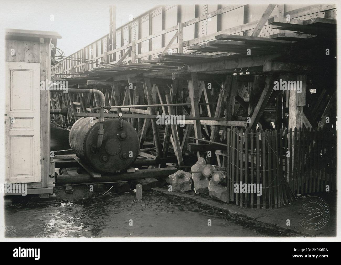 Bridge construction over Ätran Stock Photo - Alamy