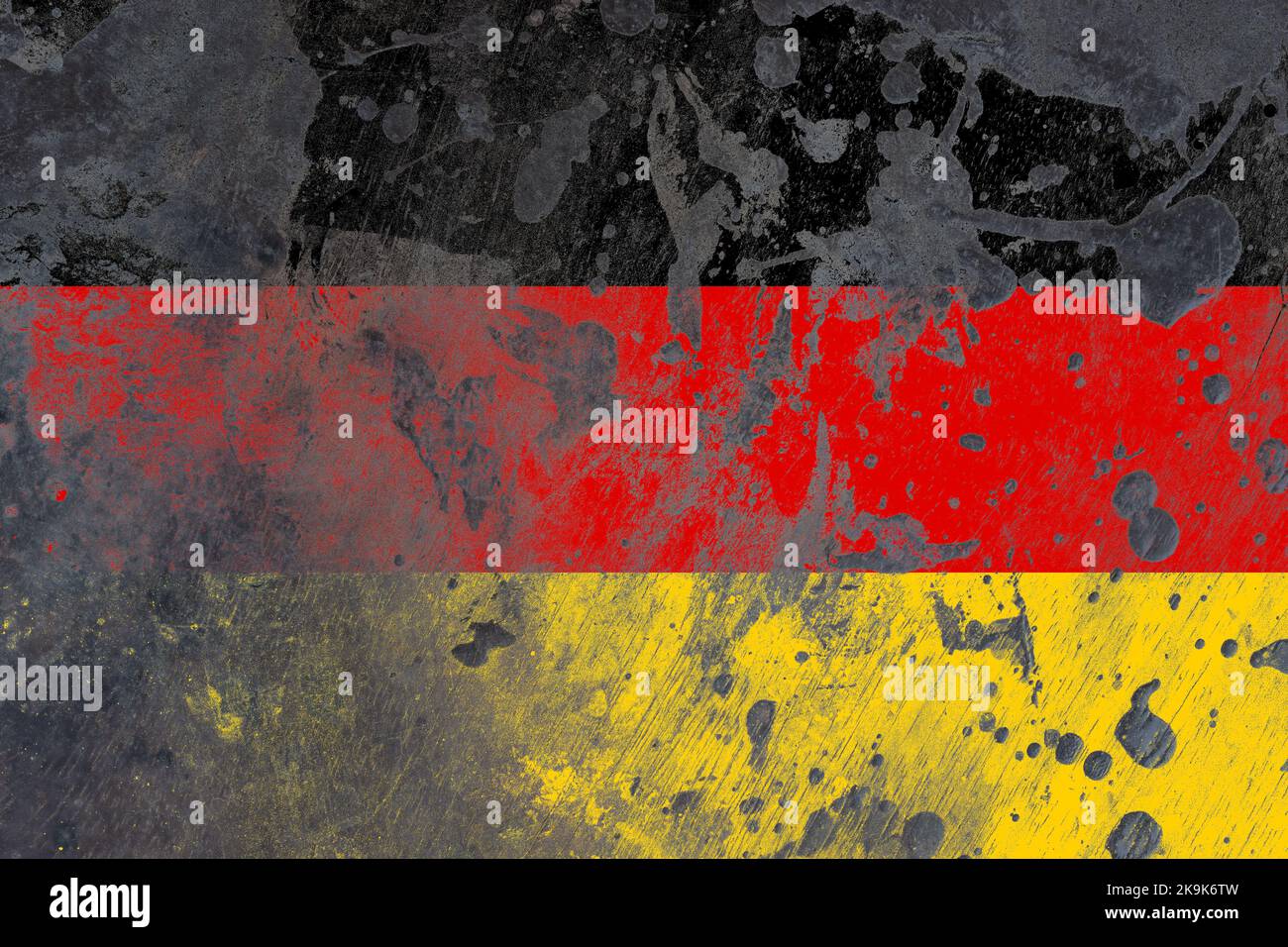 Germany flag on scratched old grunge texture background Stock Photo - Alamy