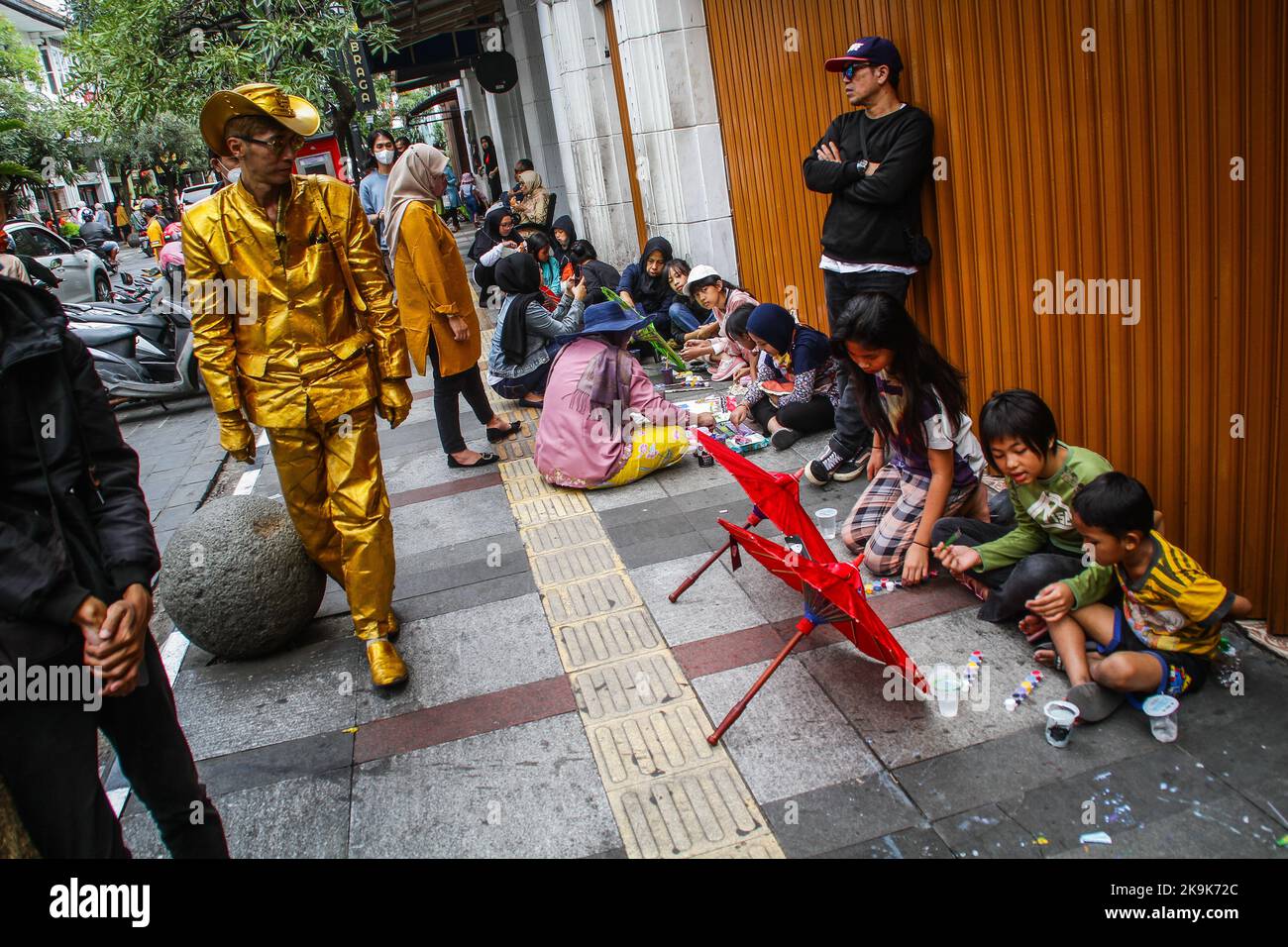 Bandung, West Java, Indonesia. 29th Oct, 2022. Yandi walks in Braga ...