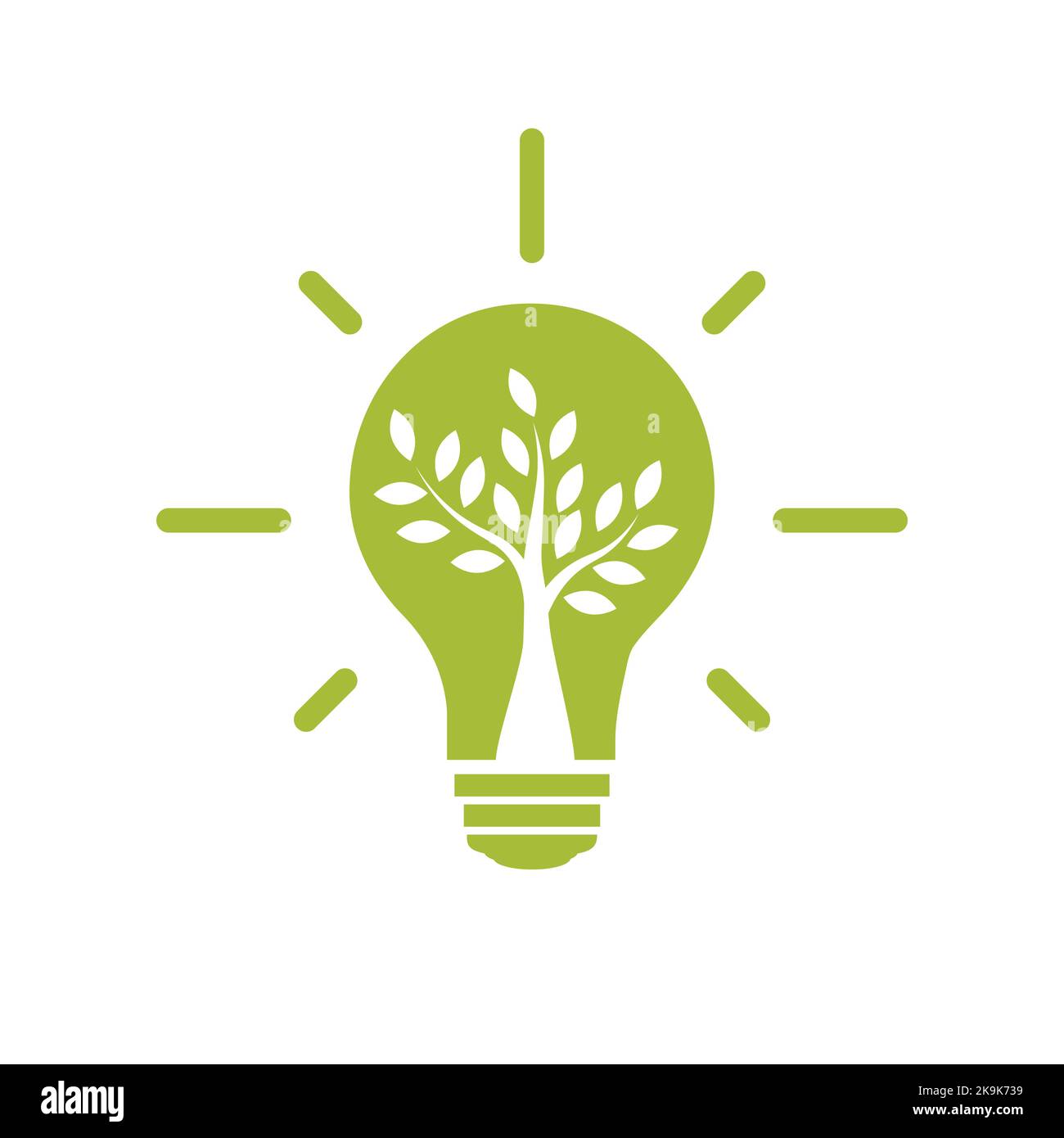 Eco light bulb icon. Bulb light with tree inside. Isolated vector illustration Stock Vector ...
