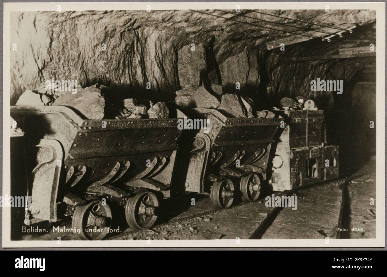 Ore train in mining town in Boliden Stock Photo - Alamy