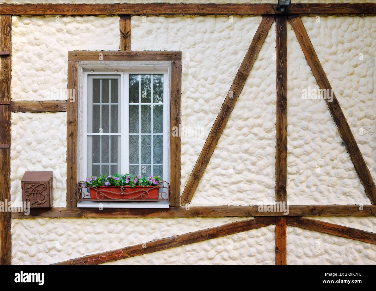 Beautiful window of house. Exterior design Stock Photo - Alamy