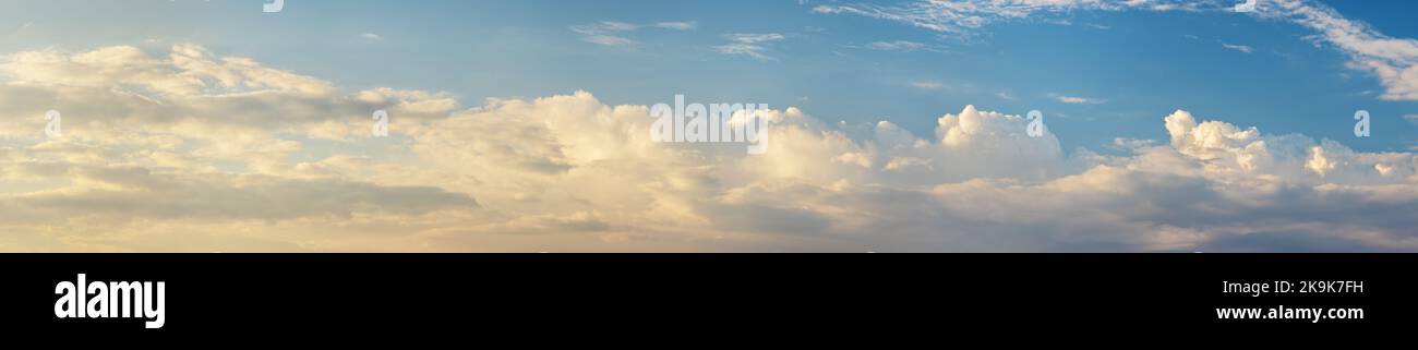 Sky clouds horizontal panorama at mornig sunlight. Nature composiotn. Hi-resolution Stock Photo ...