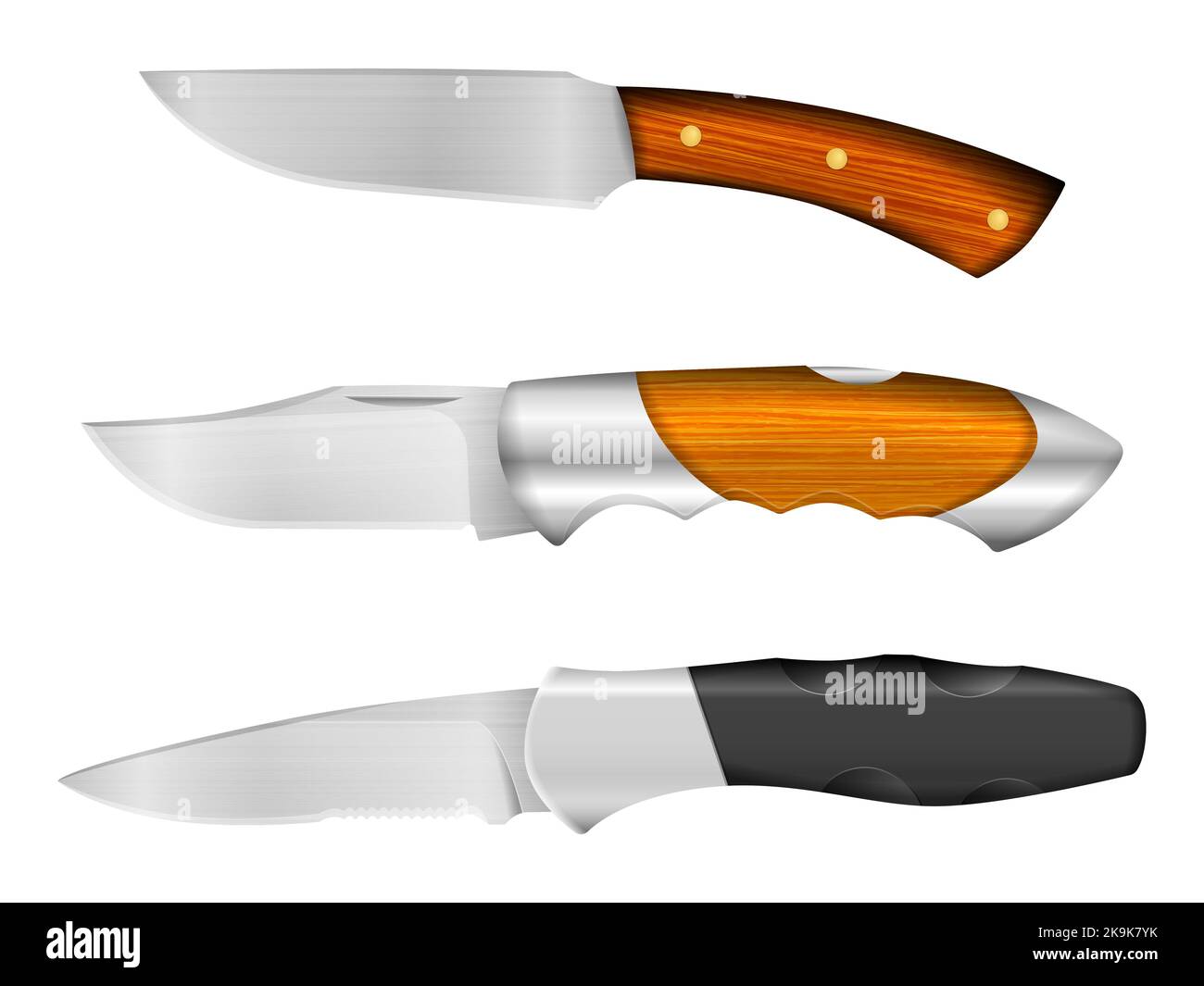 Camping knifes on a white background. Vector illustration Stock Photo ...