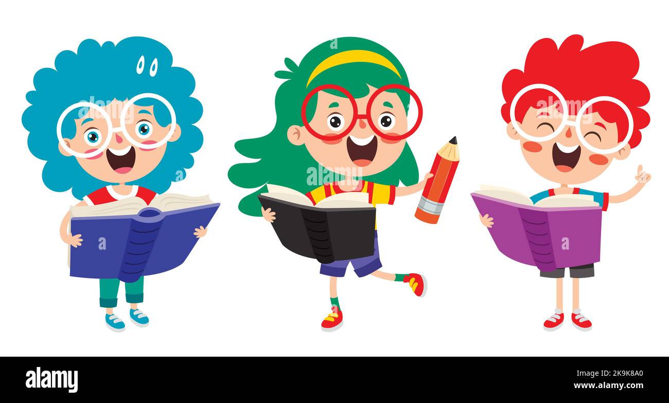 Funny school study characters Cut Out Stock Images & Pictures - Alamy