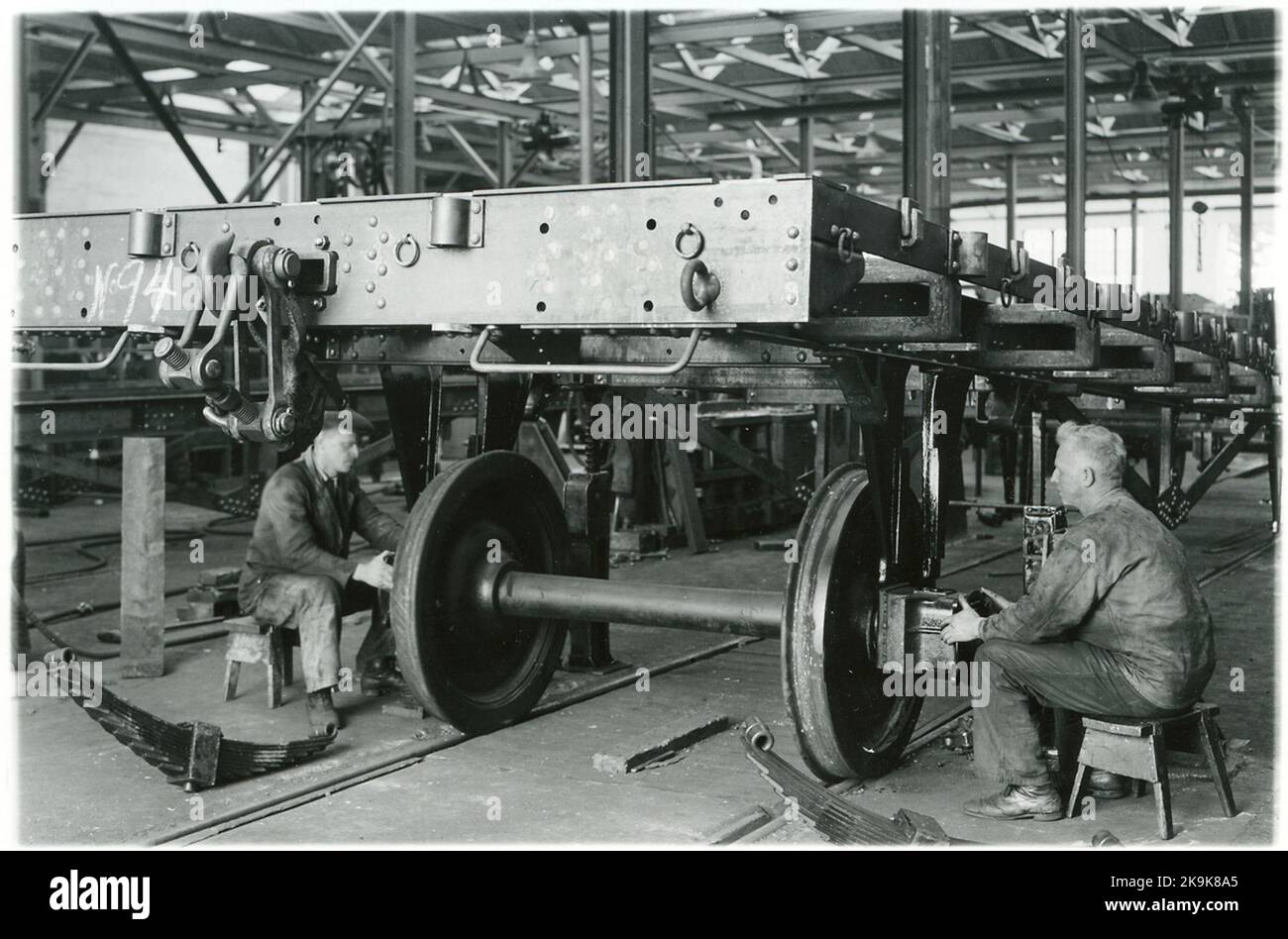 AB Gävle Vagnverkstad AGV. Mounting of wheels Stock Photo - Alamy