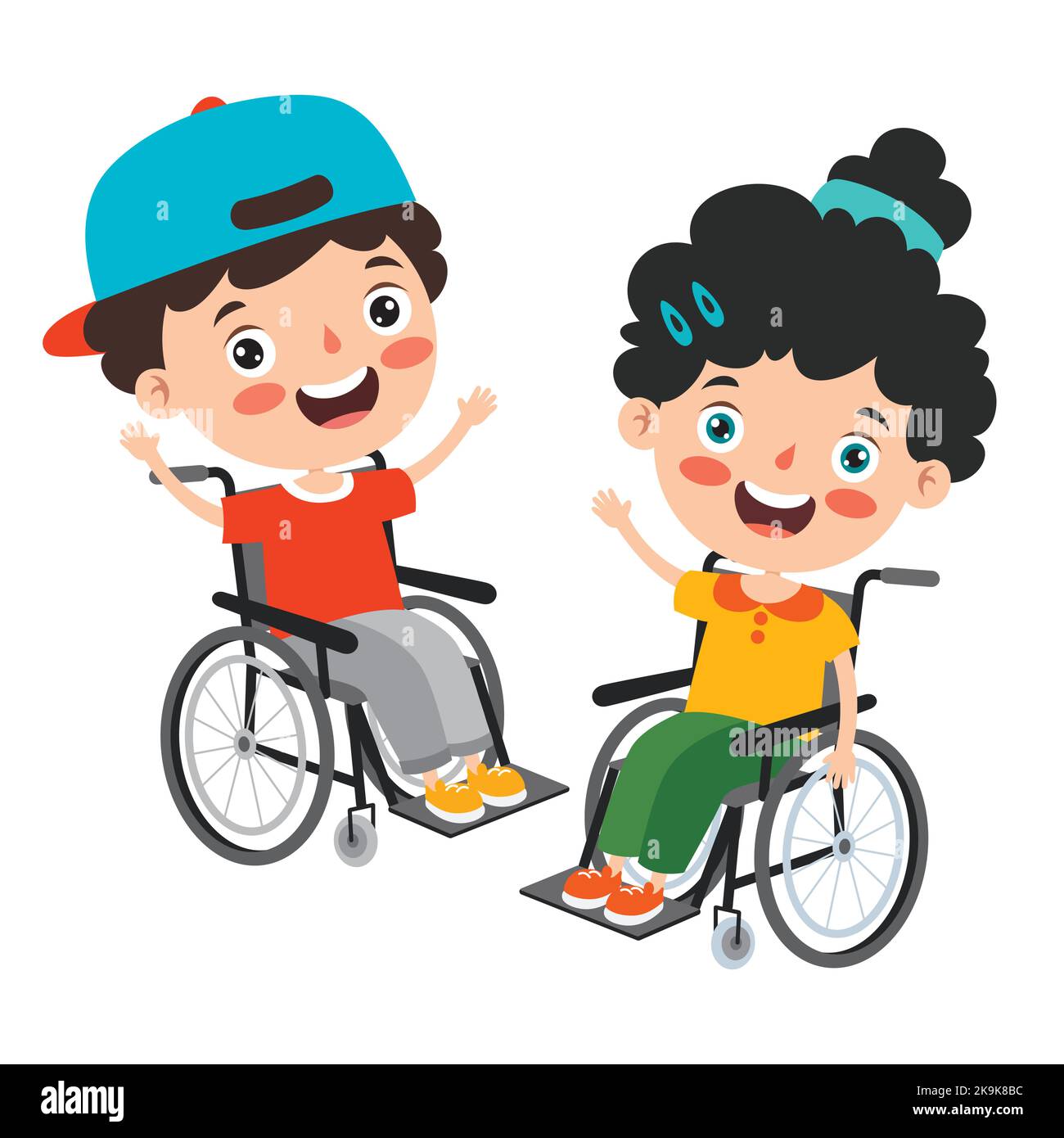 Funny Cartoon Handicapped Kid Posing Stock Vector Image & Art - Alamy