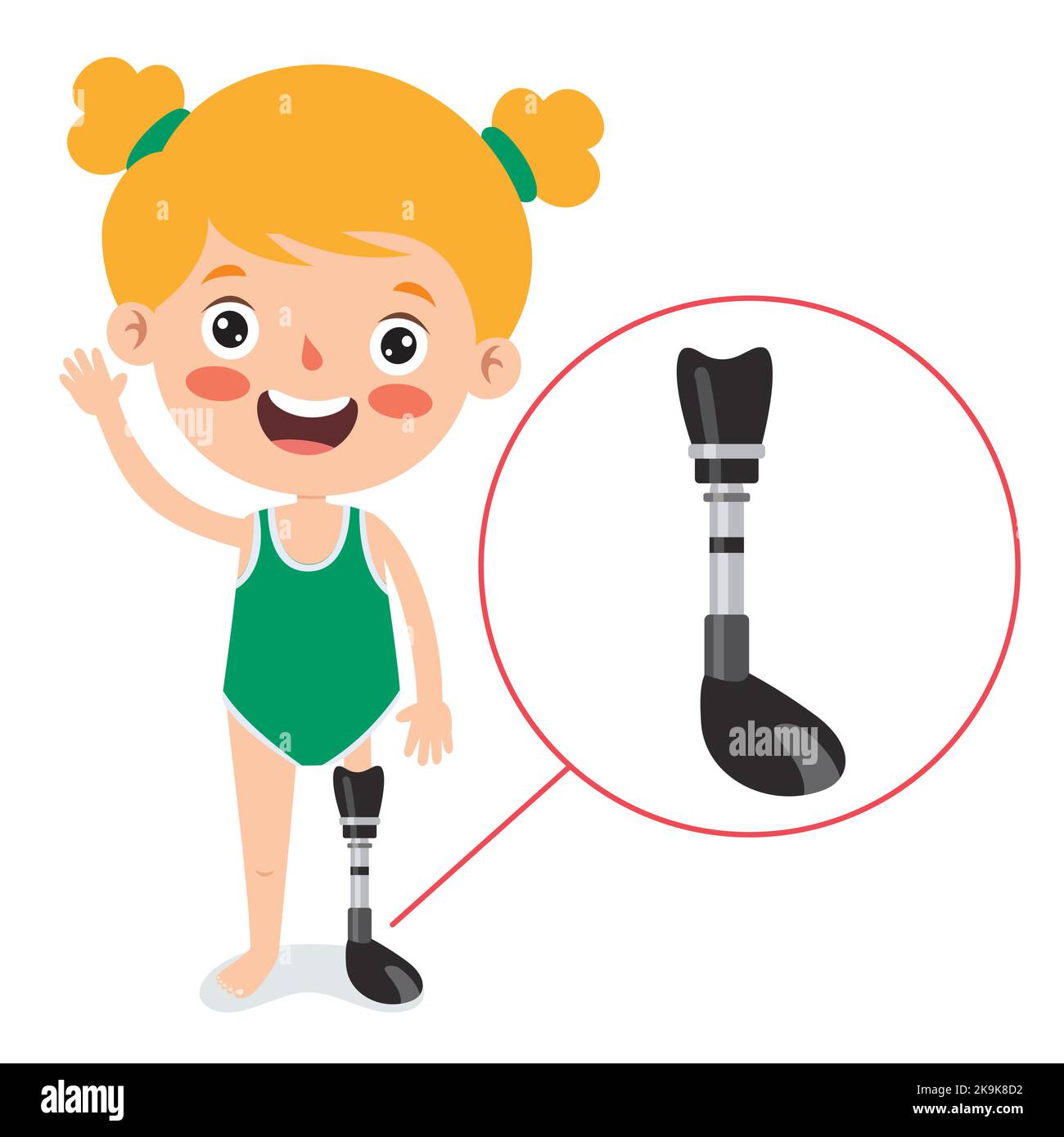 Funny Cartoon Character Using Prosthesis Stock Vector Image & Art - Alamy