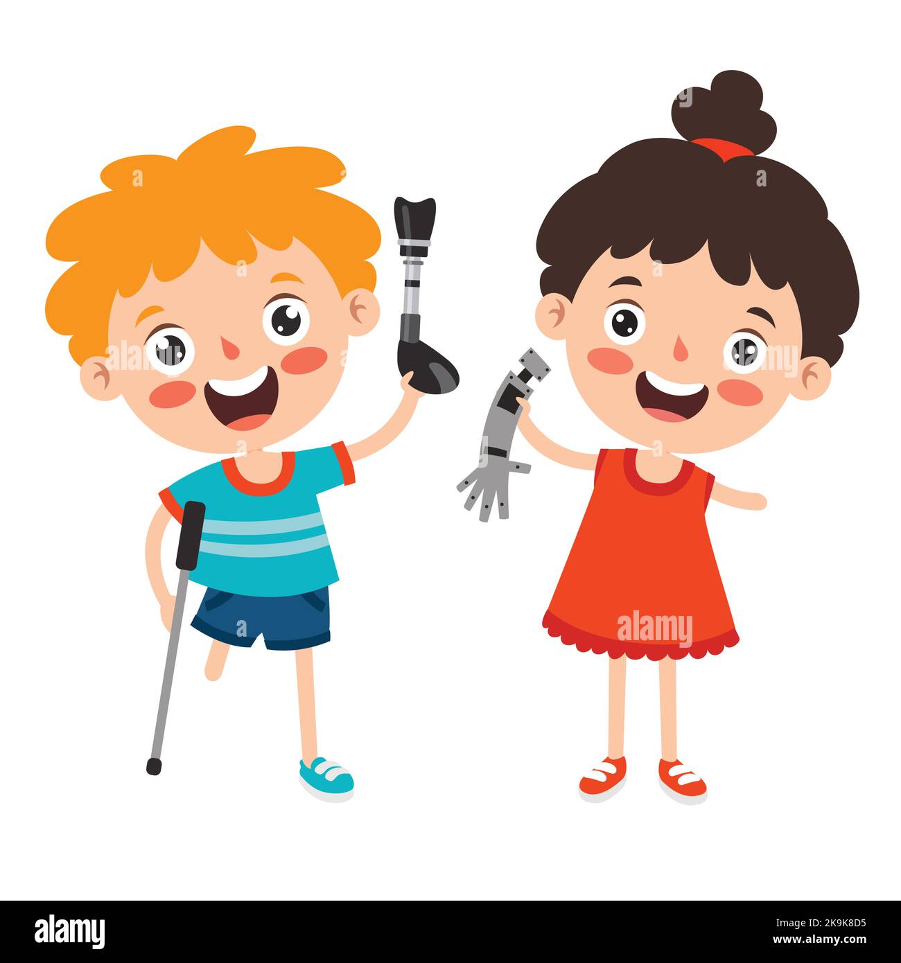 Funny Cartoon Character Using Prosthesis Stock Vector Image & Art - Alamy