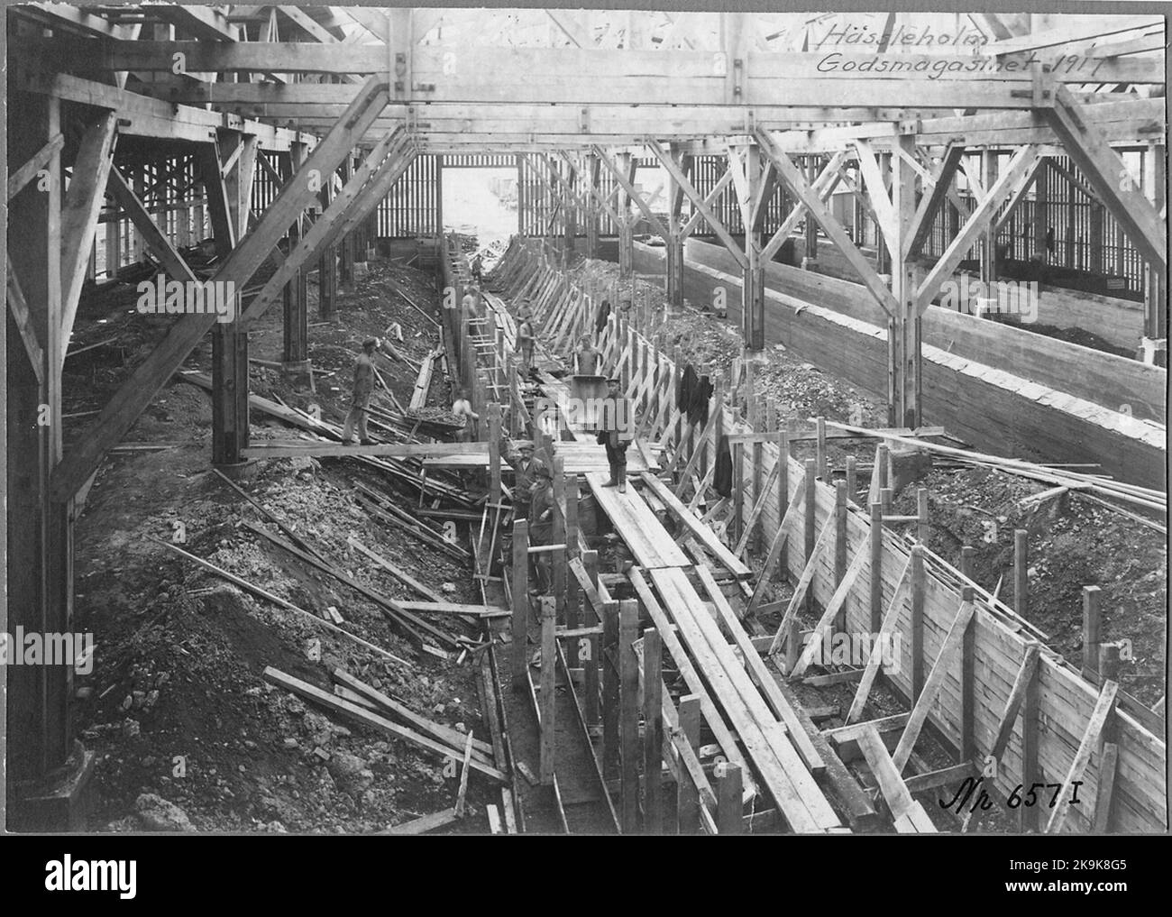The goods magazine under construction Stock Photo - Alamy