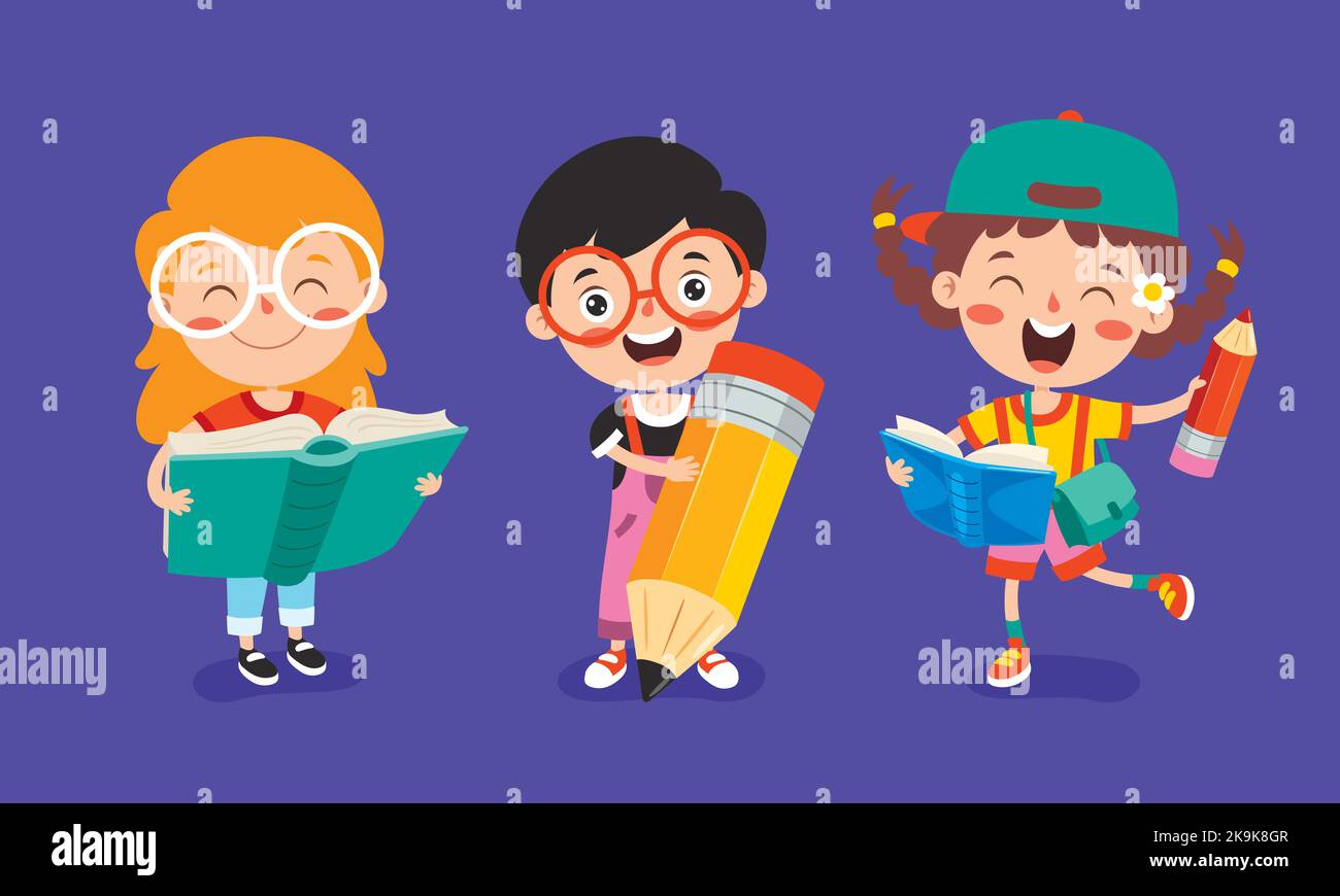 Education Concept With Funny School Child Stock Vector Image & Art - Alamy