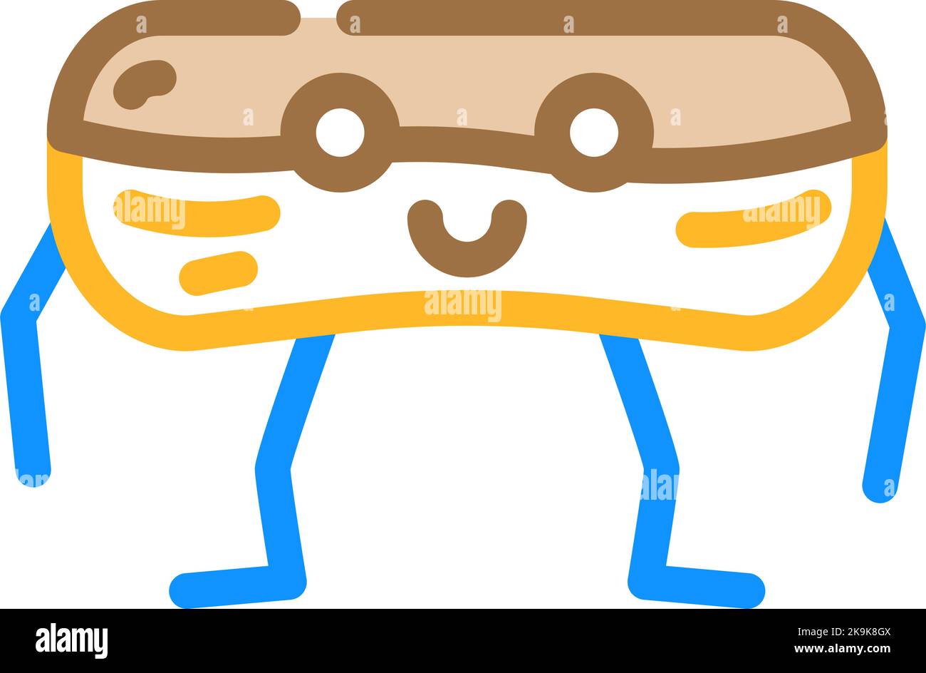 eclair dessert character color icon vector illustration Stock Vector ...